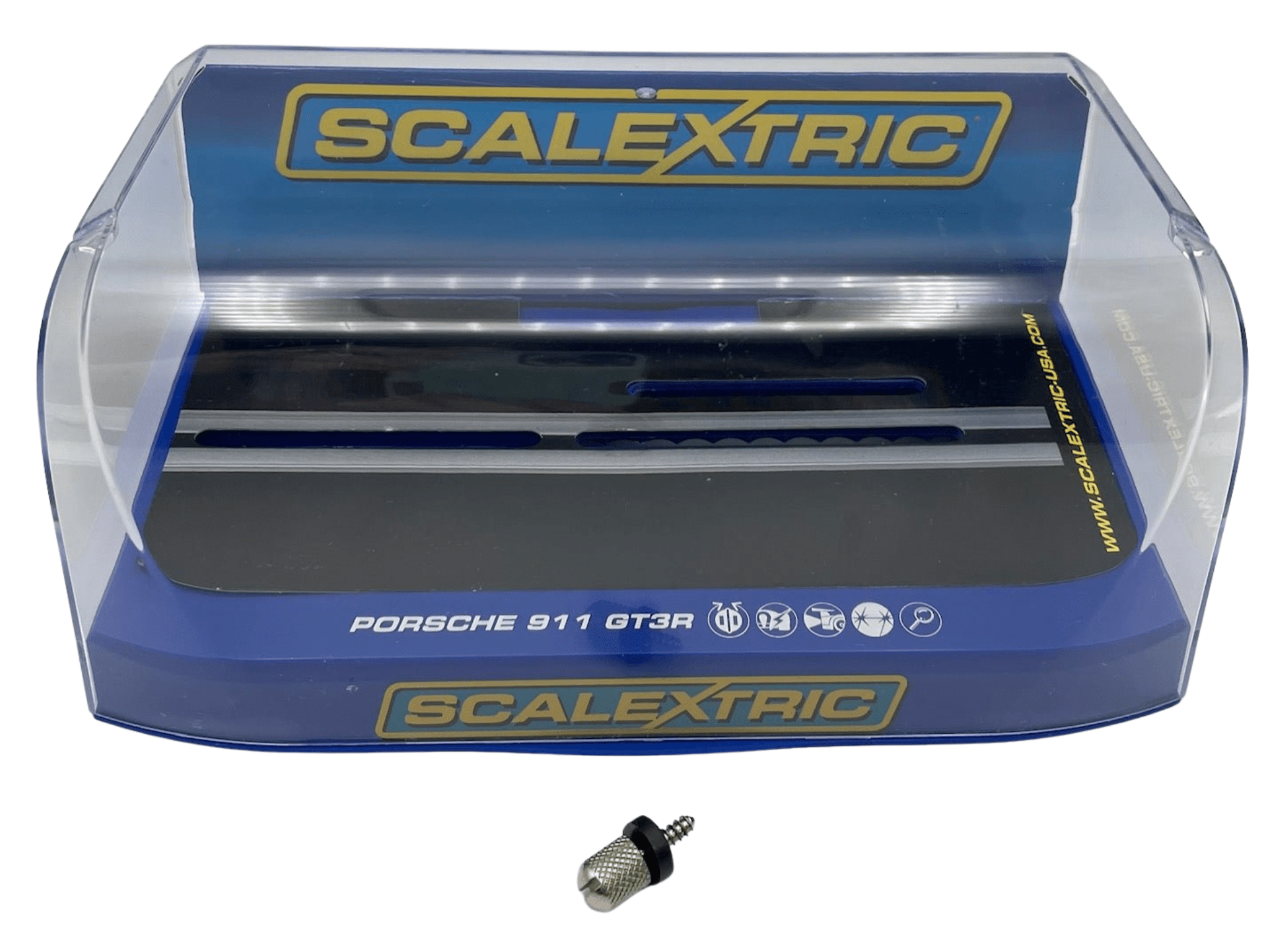 Scalextric | Display Case | Blue | 1/32 Slot Car Parts – Amanda’s Hobbies